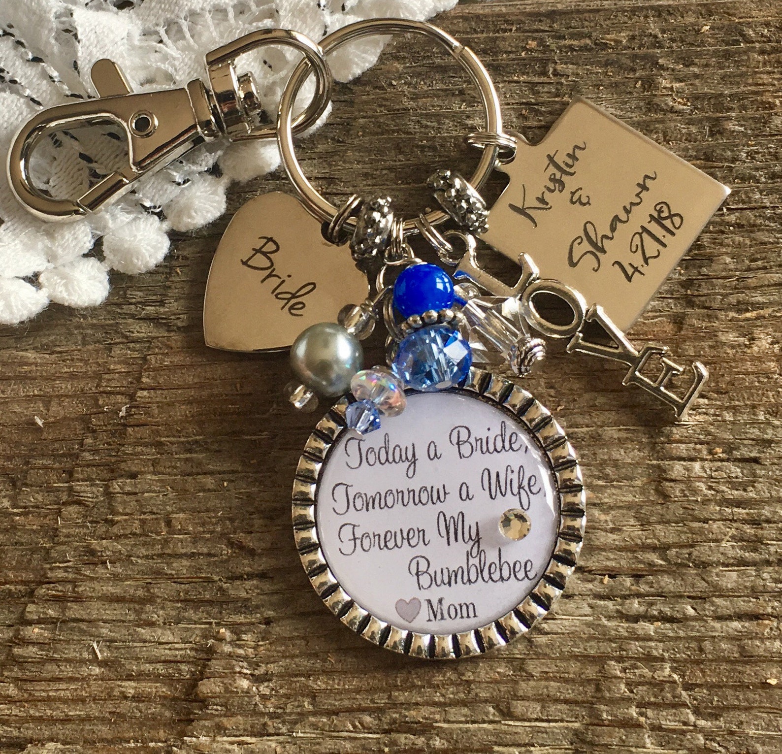 Daughter Gift Something Blue Something New Wedding Bouquet - Etsy