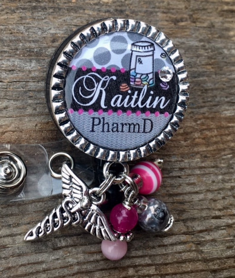 Pharmacist ID Badge Reel Pharmacy Technician Personalized - Etsy