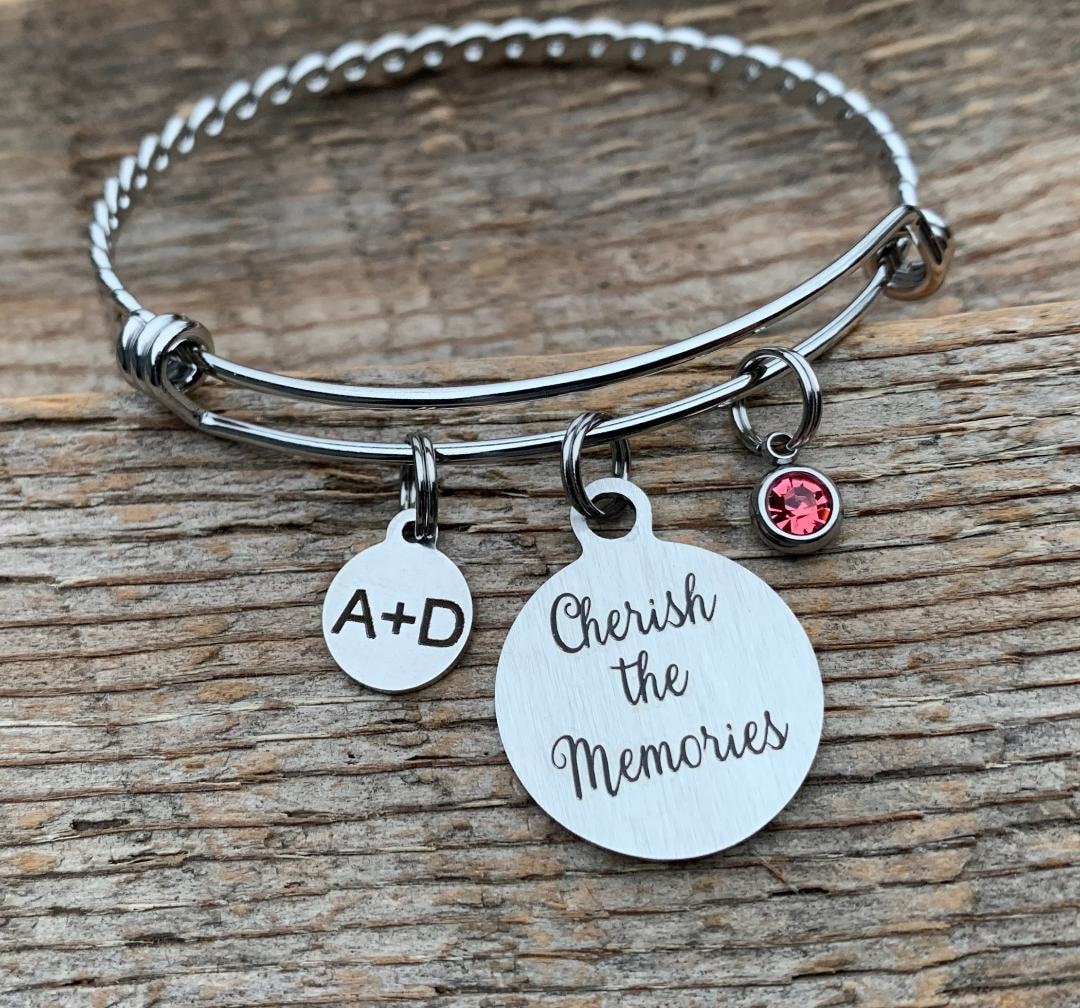 Cherish jewelry personalized charm bracelet bridal shower | Etsy