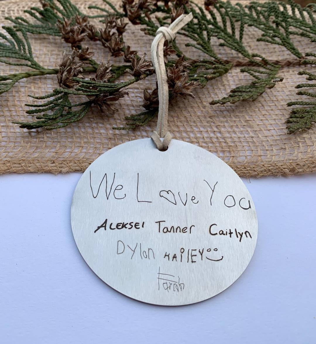 Ornaments handwritten handwriting engraved ornament | Etsy