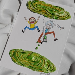 how to draw rick and morty portal