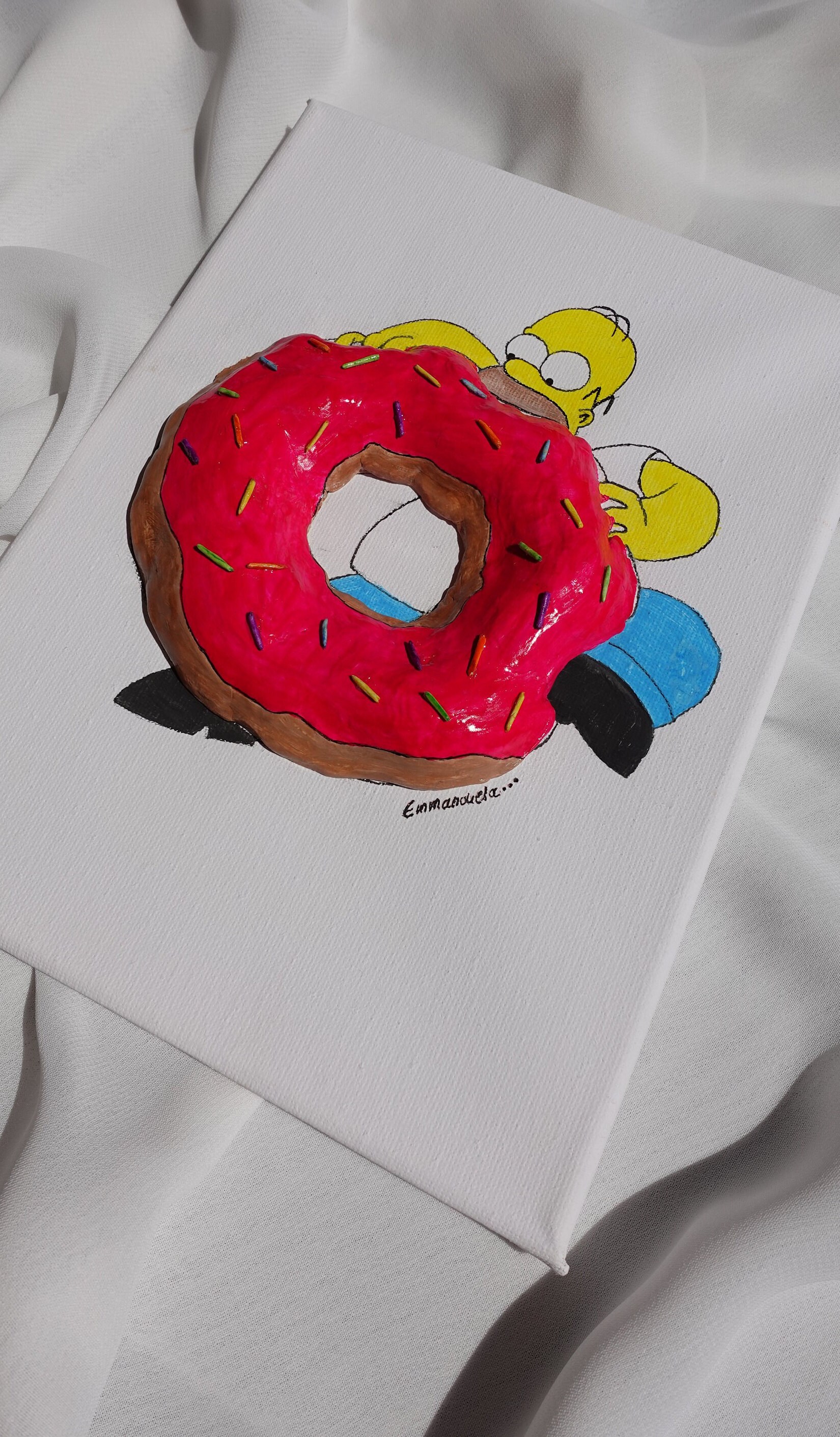 Homer Simpson 3D DONUT /canvas - Etsy