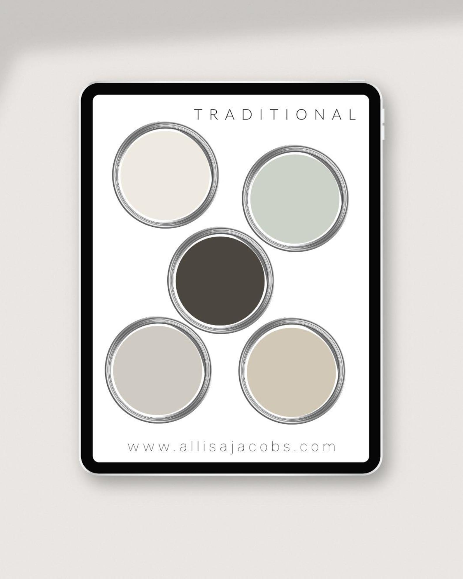 Traditional Color Palette for Whole Home Design, Downloadable Pdf ...