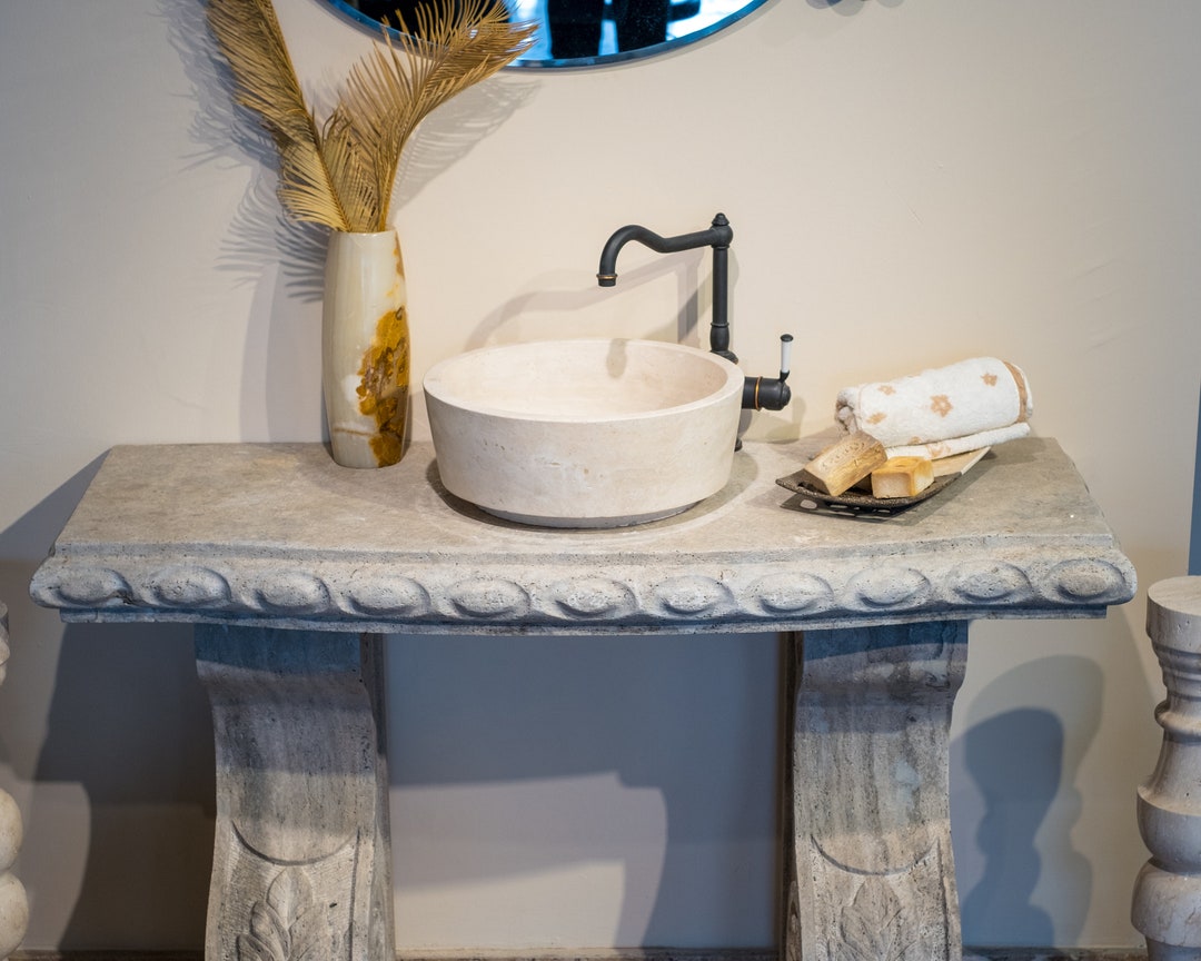 Travertine Sink, Bathroom Sink, Special Design Bathroom Sink, Natural ...