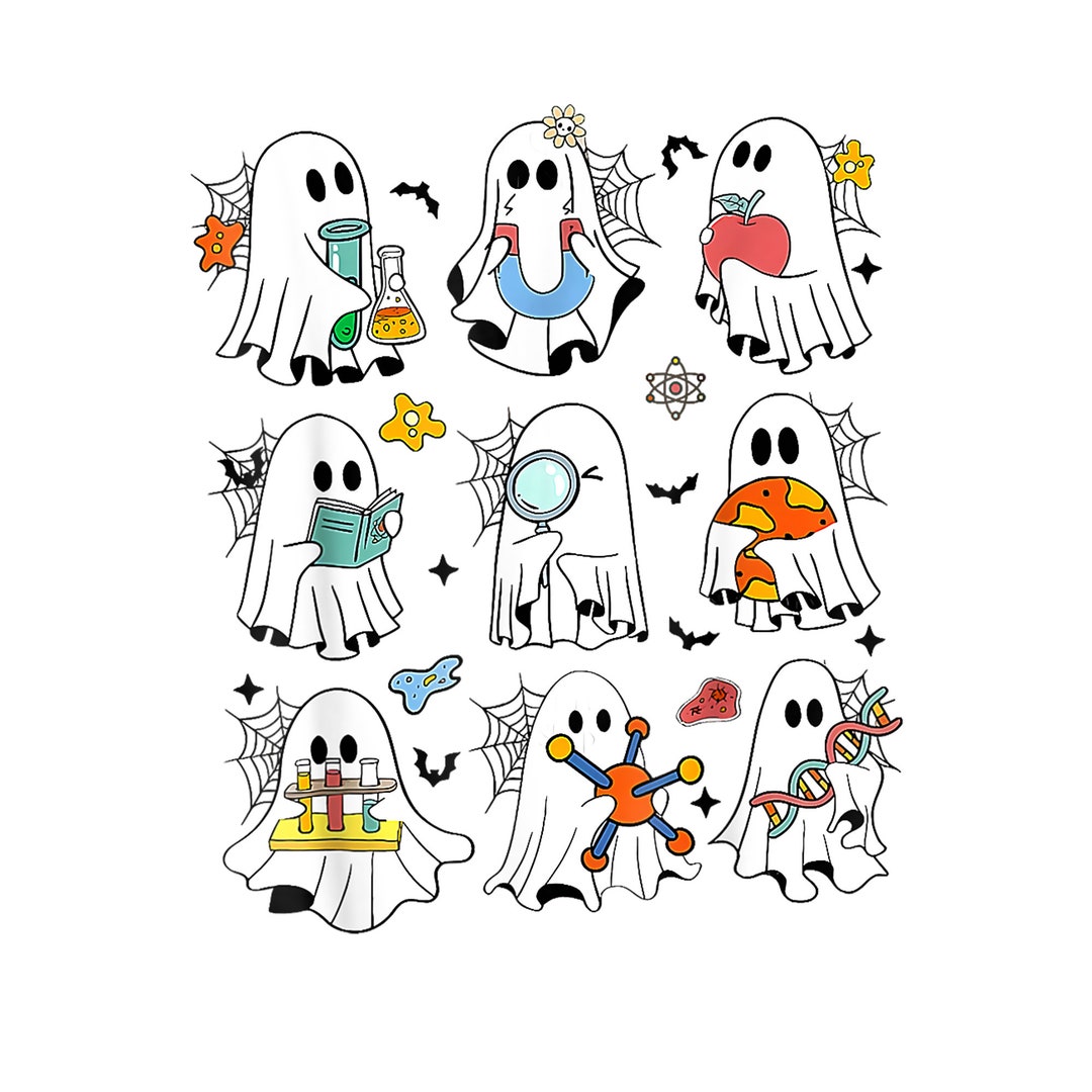 Retro Halloween Science Teacher Ghost Laboratory Teacher PNG - Etsy