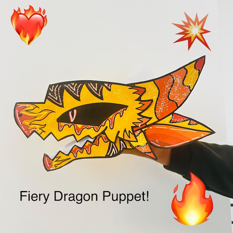 Coloring Dragon Puppets - Etsy
