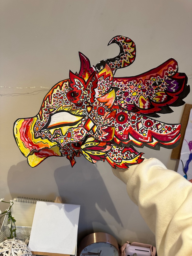 Custom Handmade Paper Dragon Puppet - Etsy