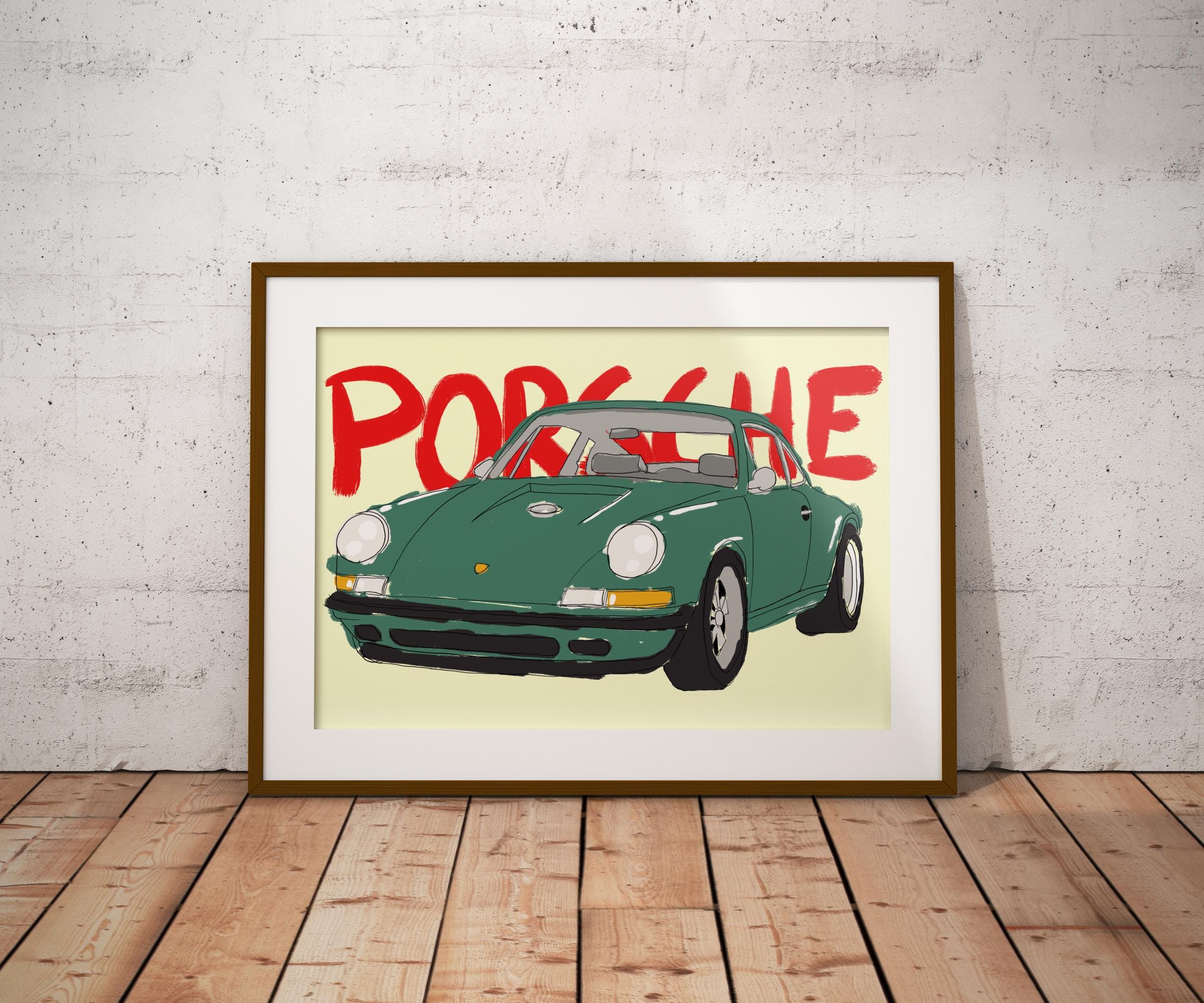Porsche 911 Digital Art Print – Unique Decor for Artistic Car Lovers ...