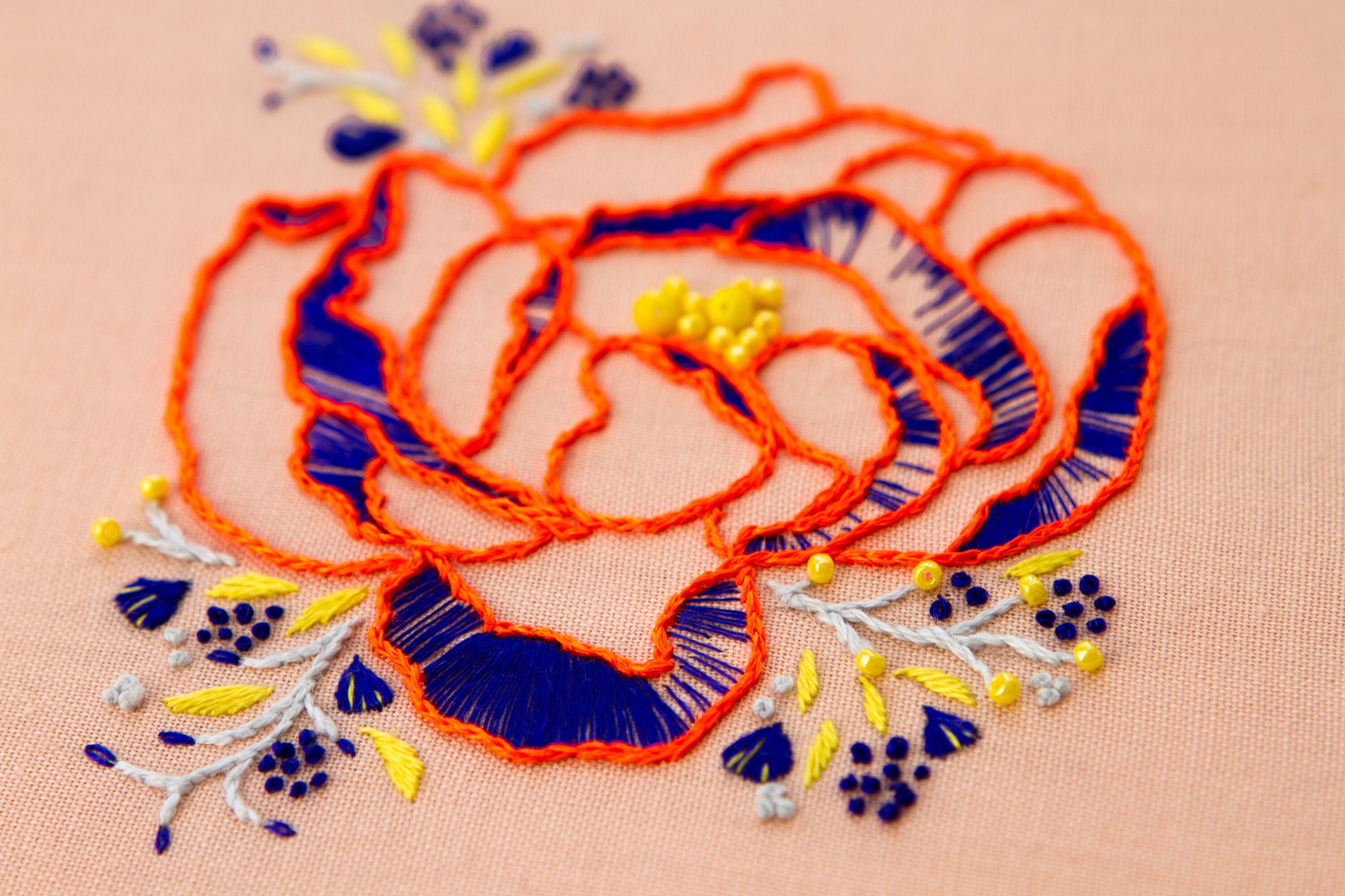 Fluoro Flora Embroidery Pattern - Digital Download - Etsy