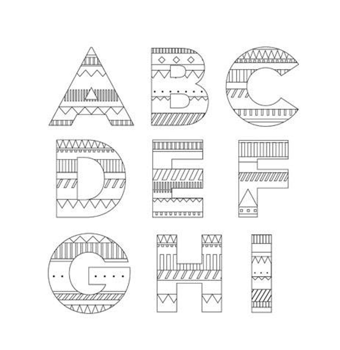 Sweater Letter Embroidery Pattern Full Alphabet - Etsy