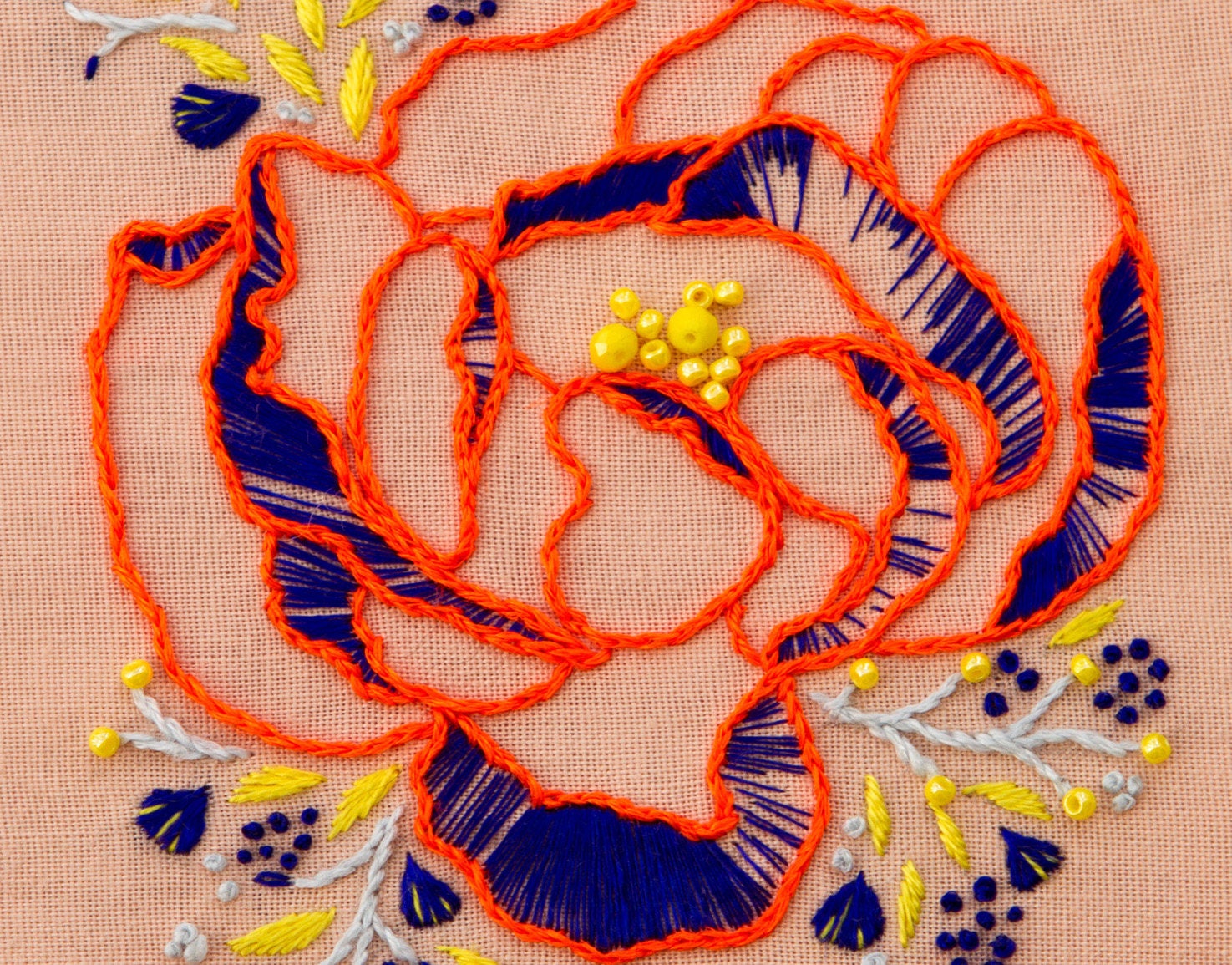 Fluoro Flora Embroidery Pattern - Digital Download - Etsy