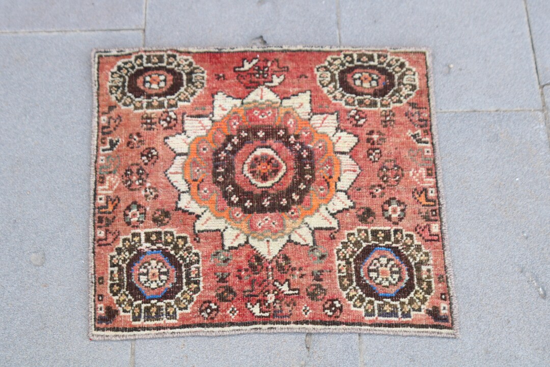Turkish Rug, Vintage Rug, 2x2 Small Rugs, Oushak Rug, Rugs for Bathroom ...
