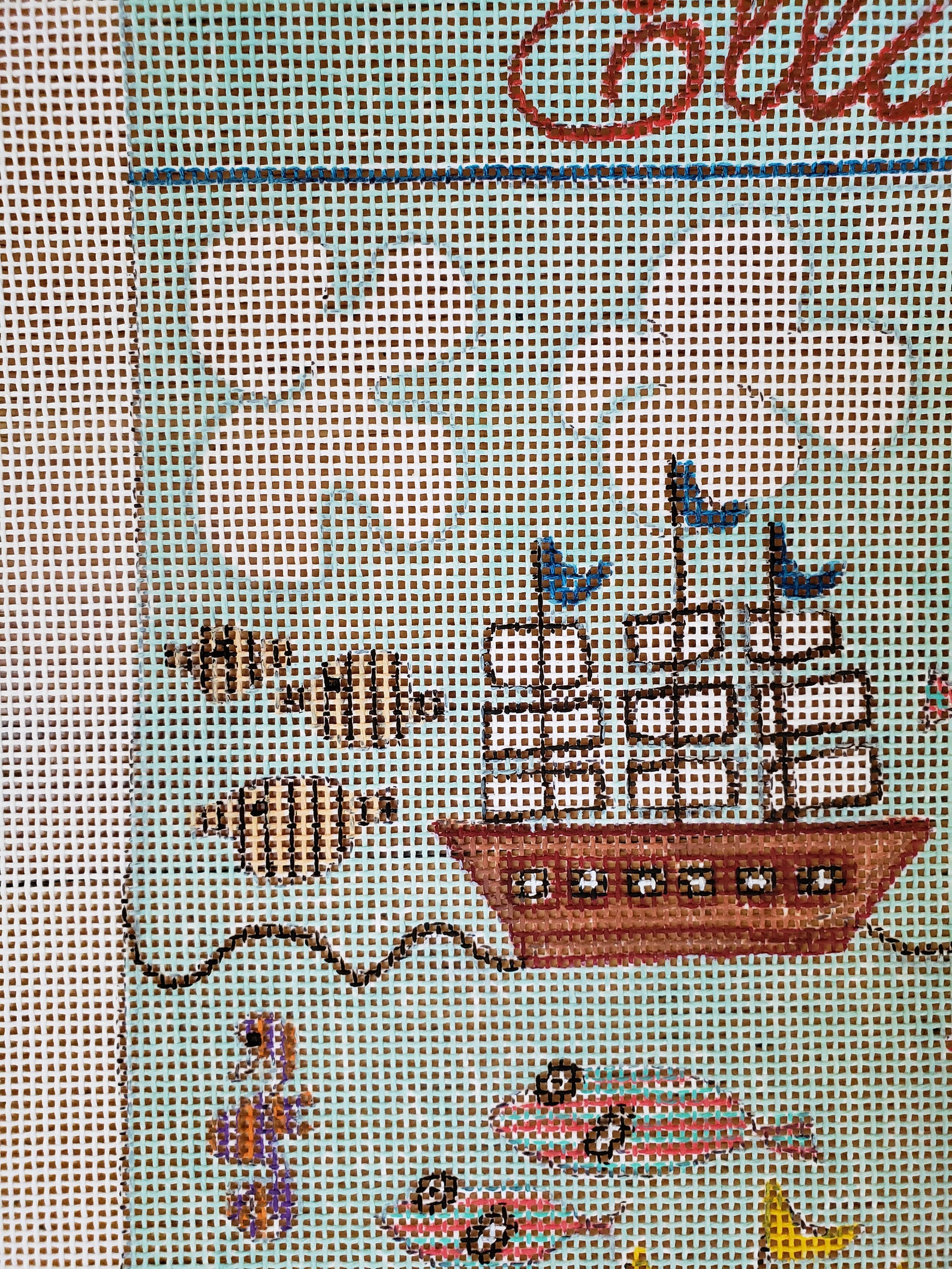 These Three Ships Painted Needlepoint Canvas Original Design - Etsy