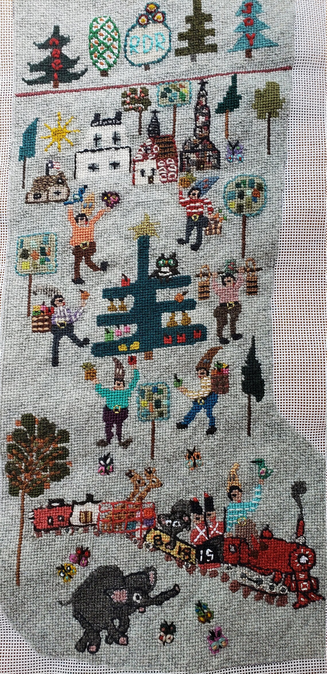 Christmas Train Needlepoint Stocking. Delivery 2026 | Etsy