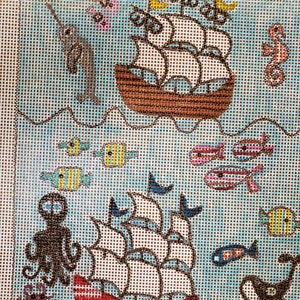 These Three Ships Painted Needlepoint Canvas - Original Design - Etsy