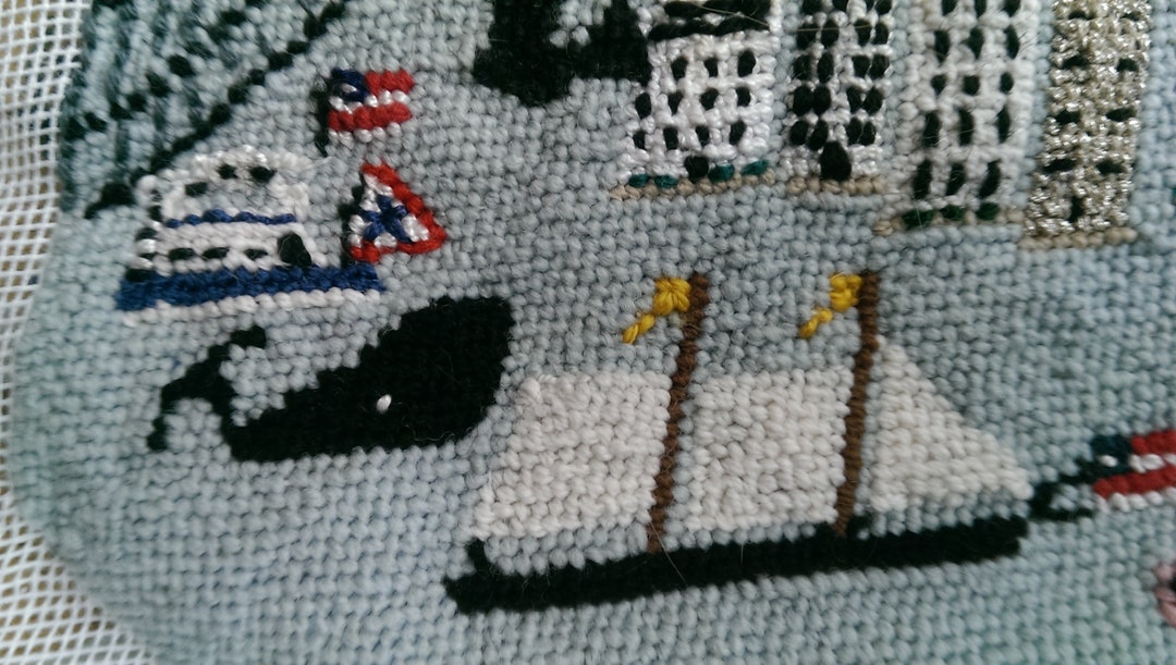 Original Design Totally Custom Nyc/brooklyn Finished Needlepoint ...