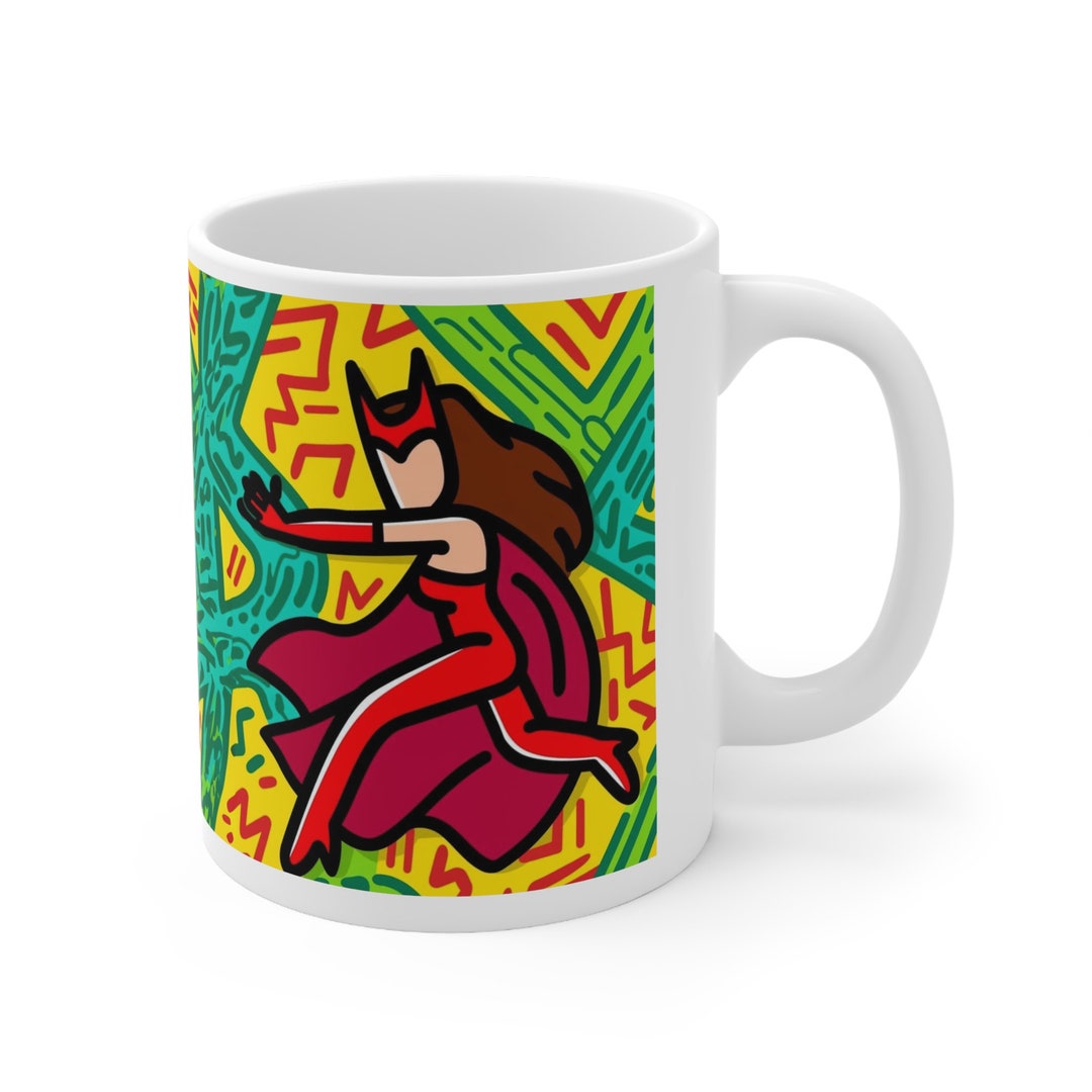 Keith Haring Inspired Scarlet Witch Marvel Ceramic Mug Unique Pop Art ...