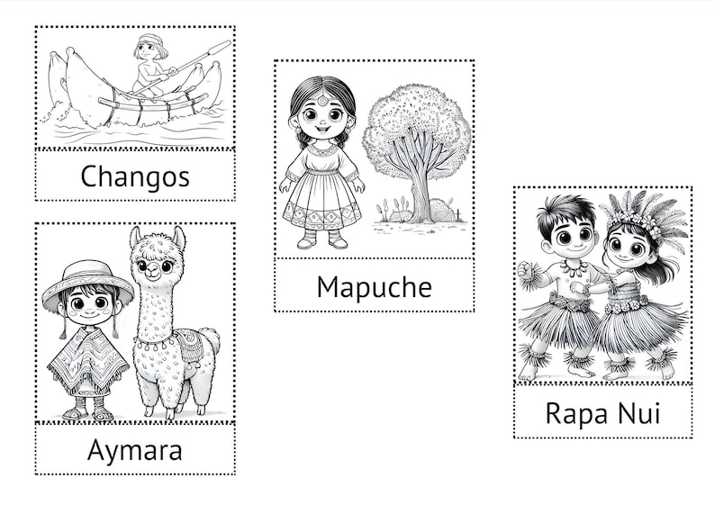 Mapa de Los Pueblos Originarios Colorear - Etsy España