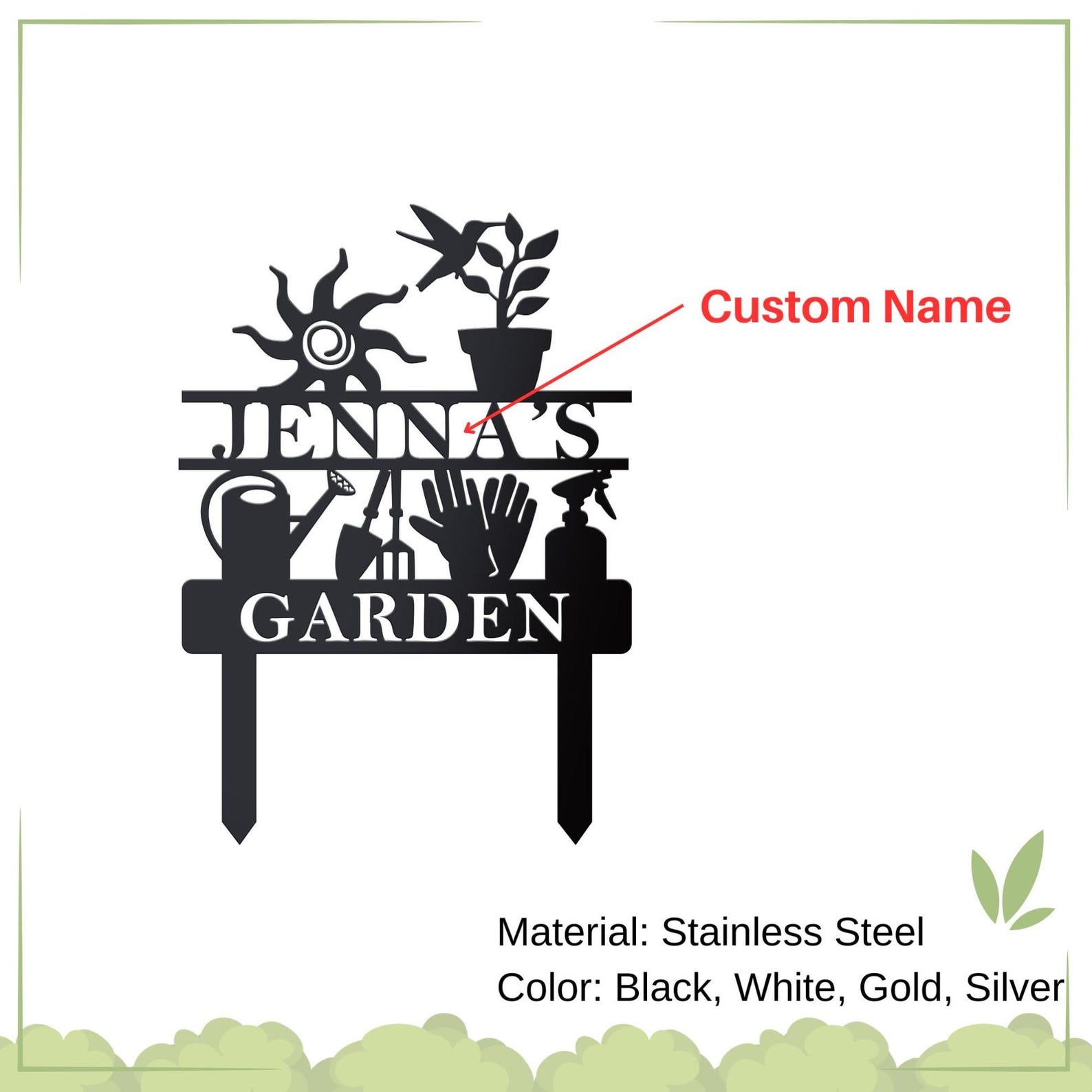 Custom Garden Sign With Stakes, Garden Decor, Garden Wall Art ...