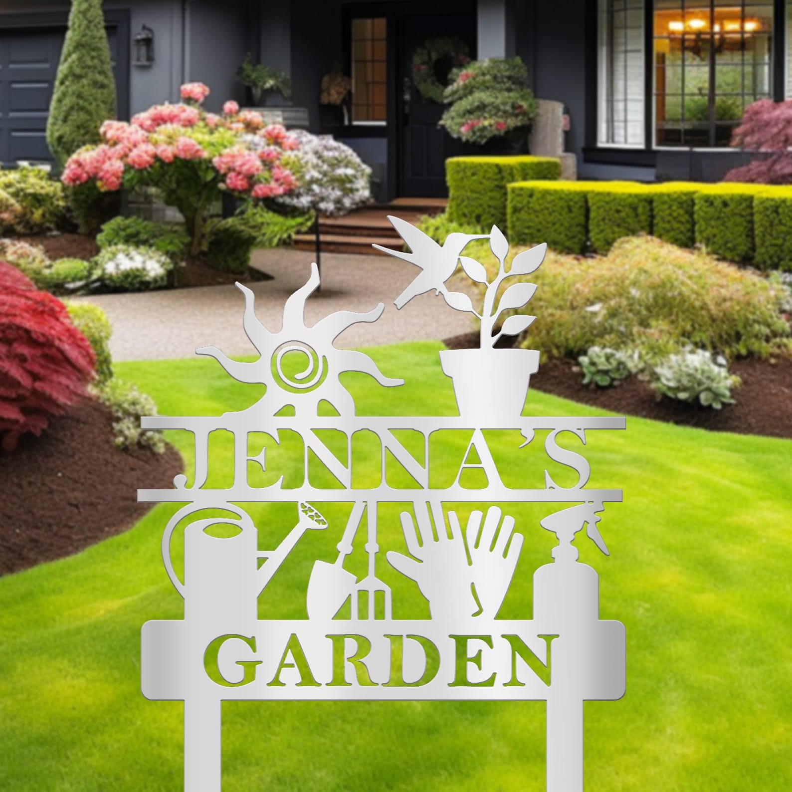 Custom Garden Sign With Stakes, Garden Decor, Garden Wall Art ...