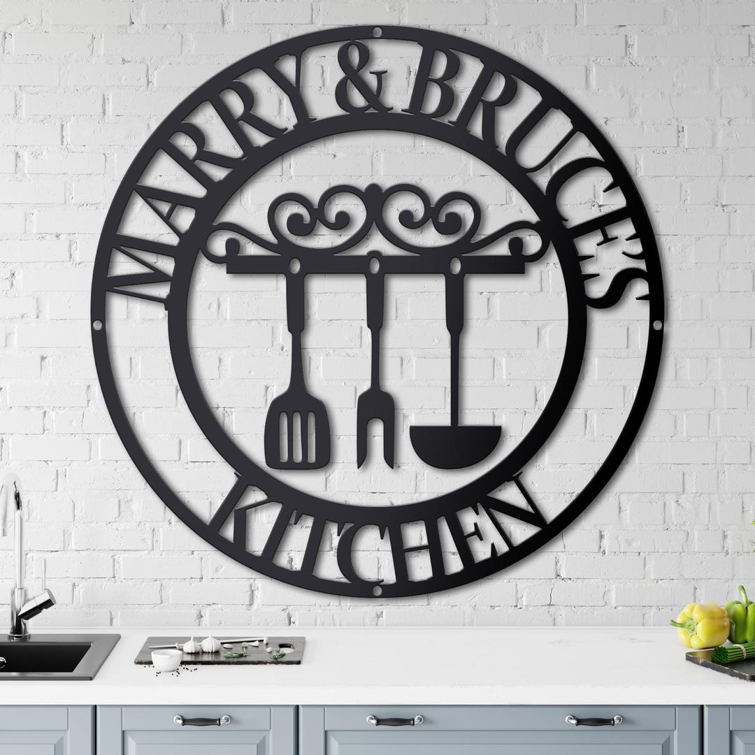 Custom Metal Kitchen Sign, Kitchen Wall Art, New Couple's Kitchen, Mom ...