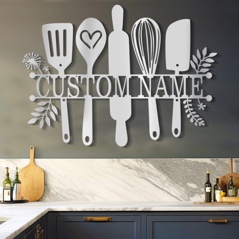 Custom Metal Kitchen Sign, Kitchen Wall Art, Mom Grandma's Kitchen ...