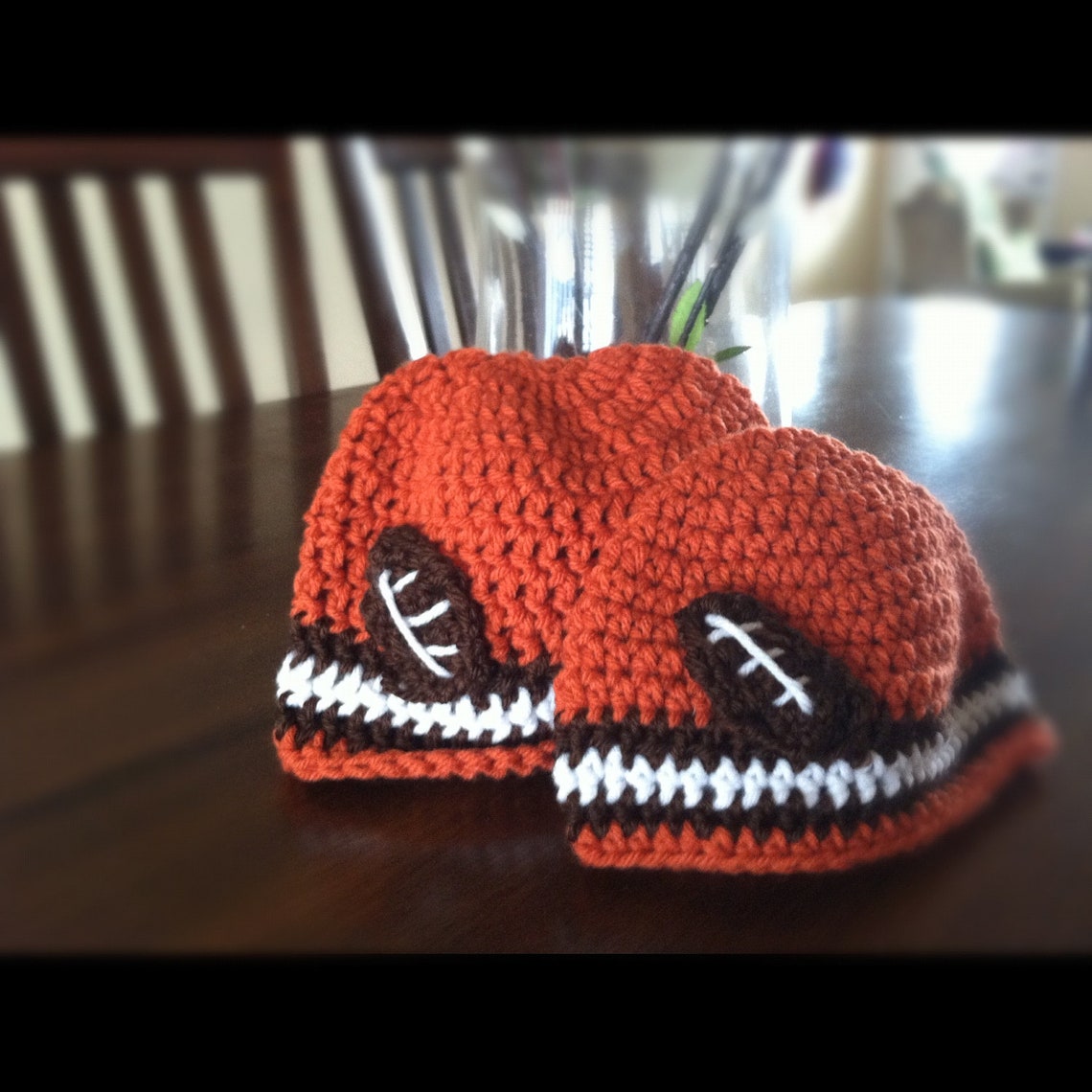 Crochet PATTERN Football Hat(s) (customizable for Any Team) - Etsy