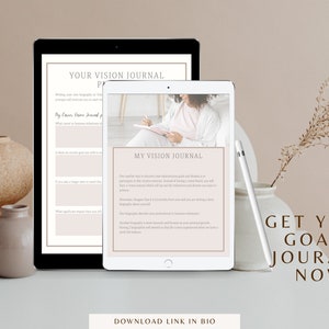 Printable Goal Setting Journal, 2025 Goal Tracker, Vision Board, Career Vision & Personal Growth ...