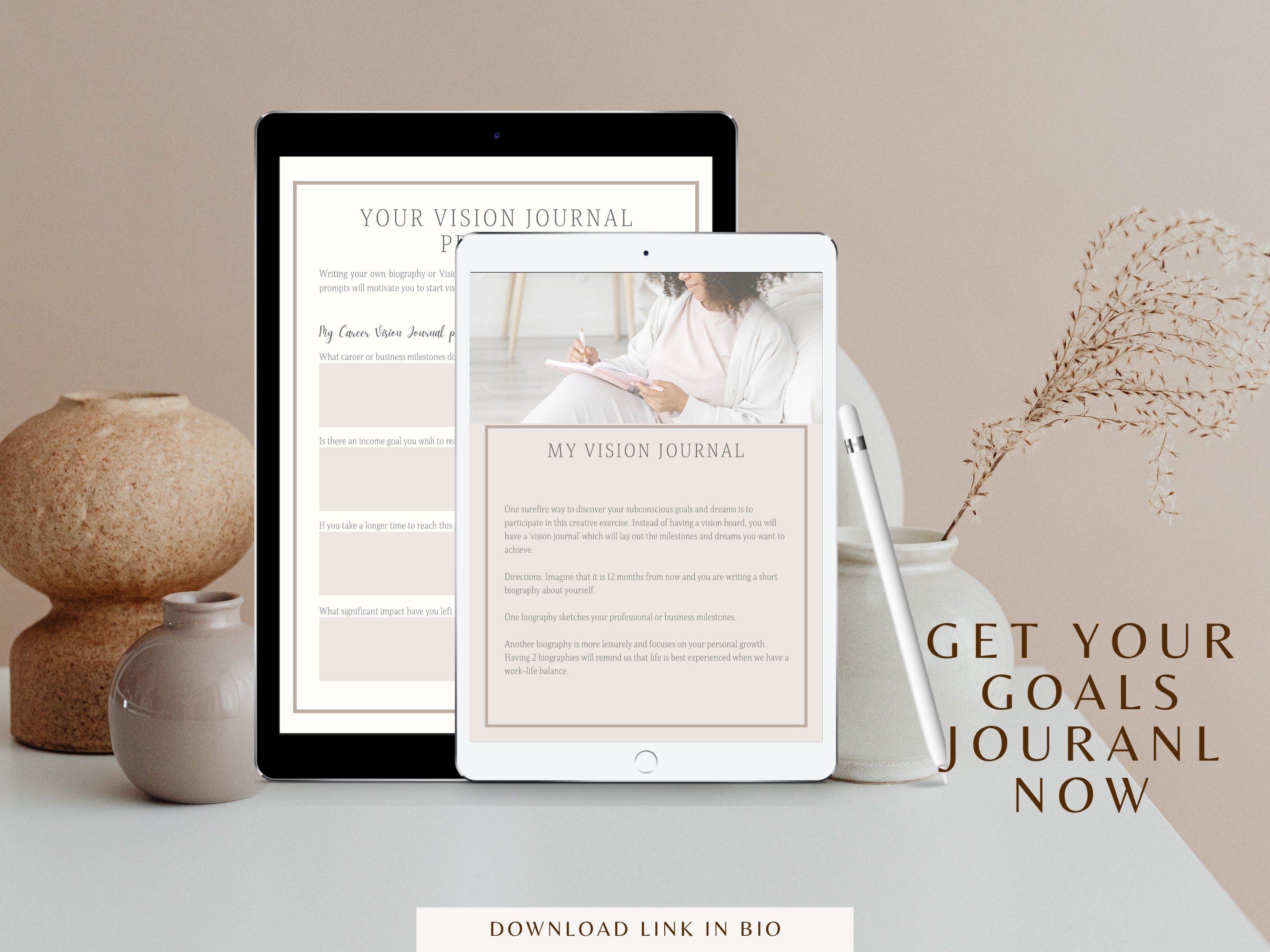 Printable Goal Setting Journal, 2025 Goal Tracker, Vision Board, Career ...