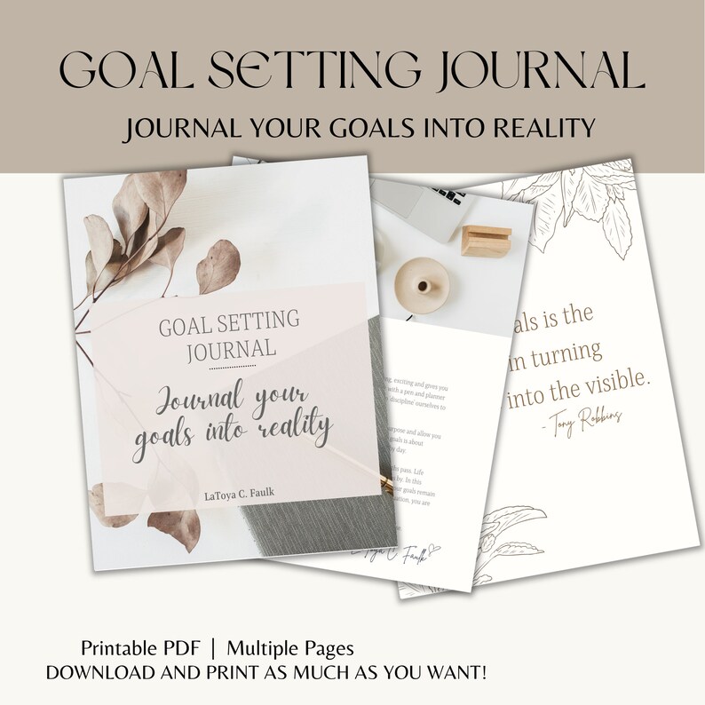 Printable Goal Setting Journal, 2025 Goal Tracker, Vision Board, Career ...