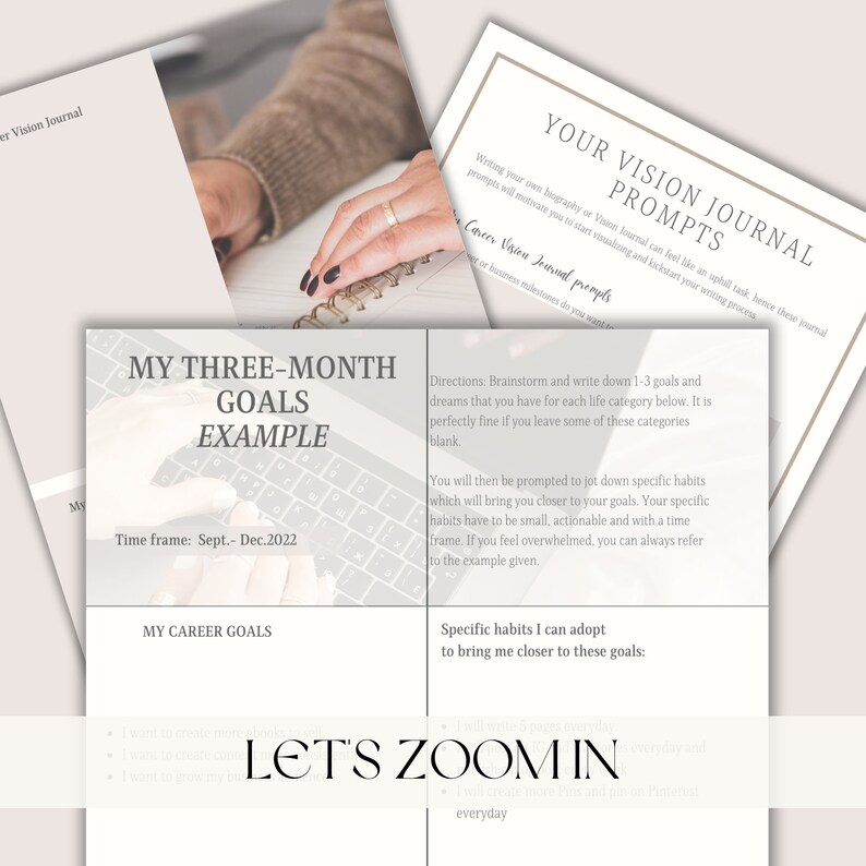 Printable Goal Setting Journal, 2025 Goal Tracker, Vision Board, Career ...