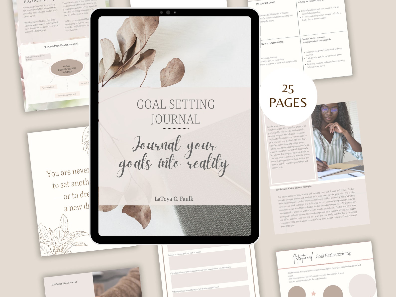 Printable Goal Setting Journal, 2025 Goal Tracker, Vision Board, Career ...