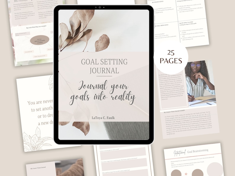 Printable Goal Setting Journal, 2025 Goal Tracker, Vision Board, Career ...