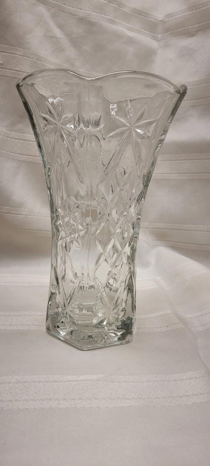 Star of David 8-1/2” Flower Vase Early American Prescut Clear Glass - Etsy