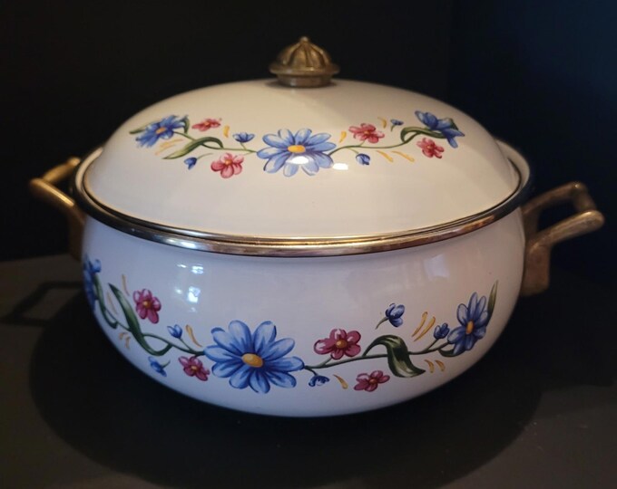 Regency Club Buffet Server Dutch Oven Floral Enamel Ware Cook's Corner ...
