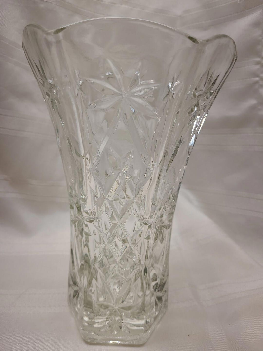 Star of David 10" Tall Flared Vase Anchor Hocking Early American ...