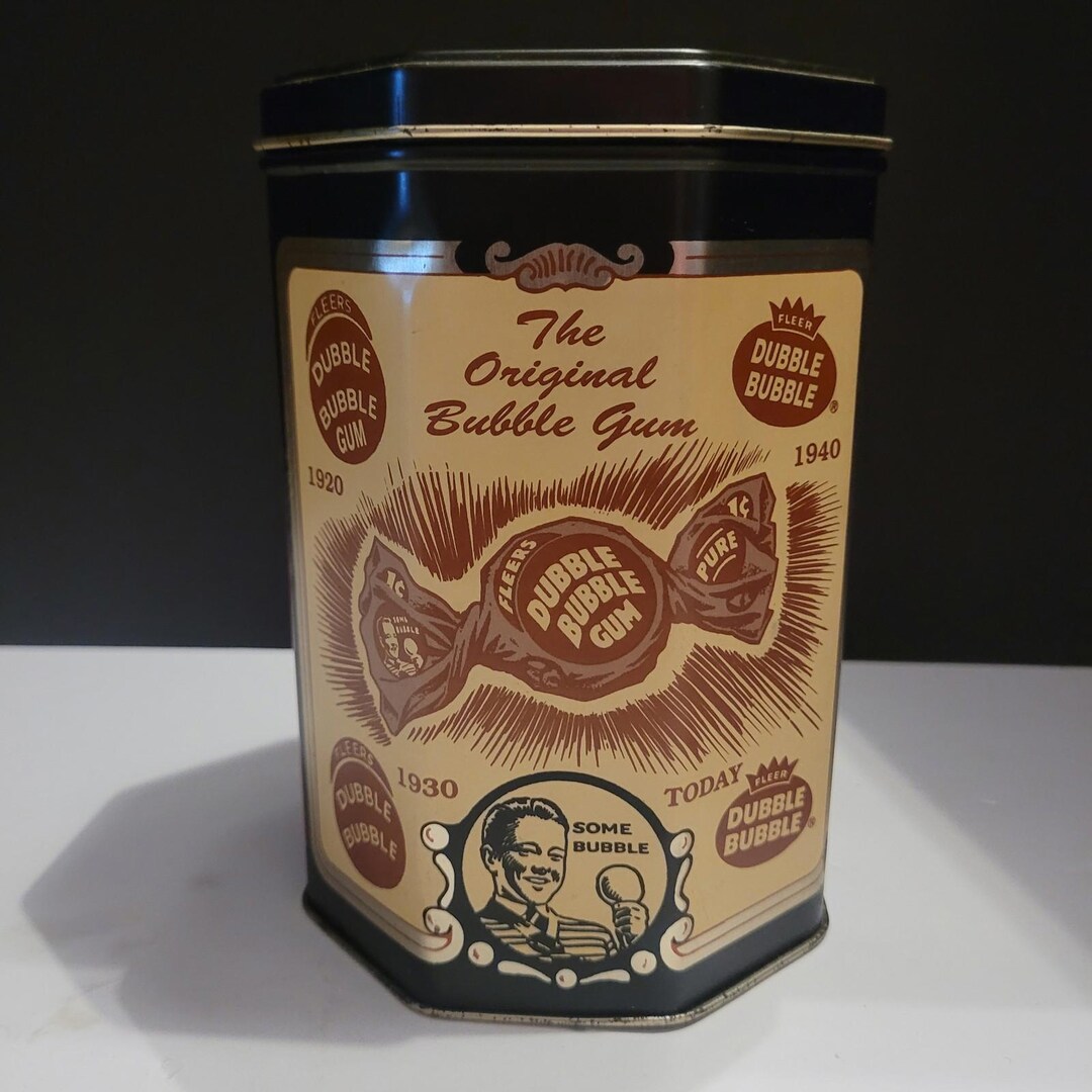 1994 Edition Fleer Dubble Bubble Gum Collectible Metal Tin Empty Comic ...