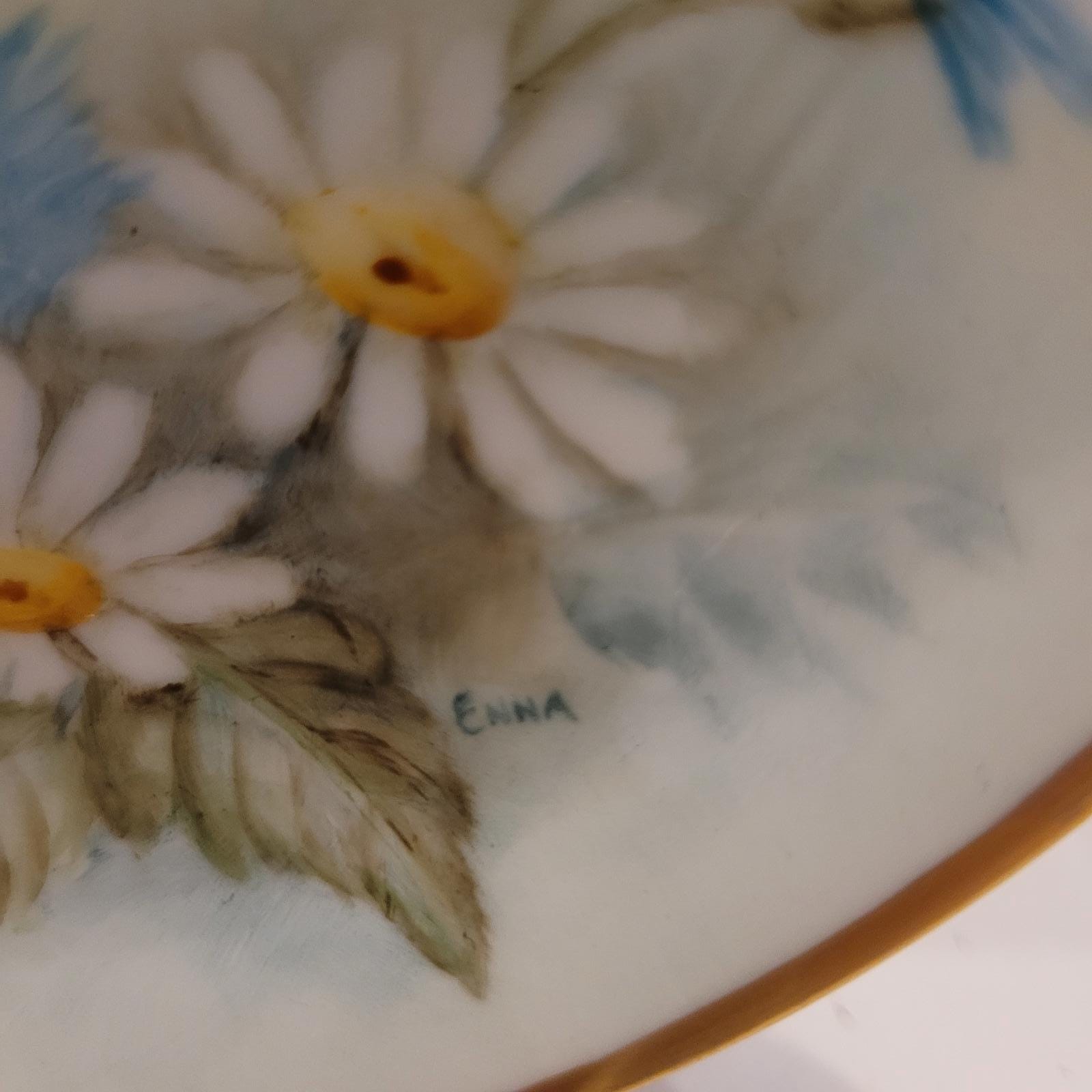 Holiday China Made in Germany Signed Enna Hand Painted Daisies ...
