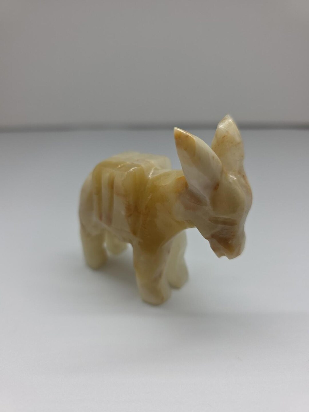 Carved Tan Beige Onyx Alabaster Stone Marble Donkey Mule Burrow Figure ...