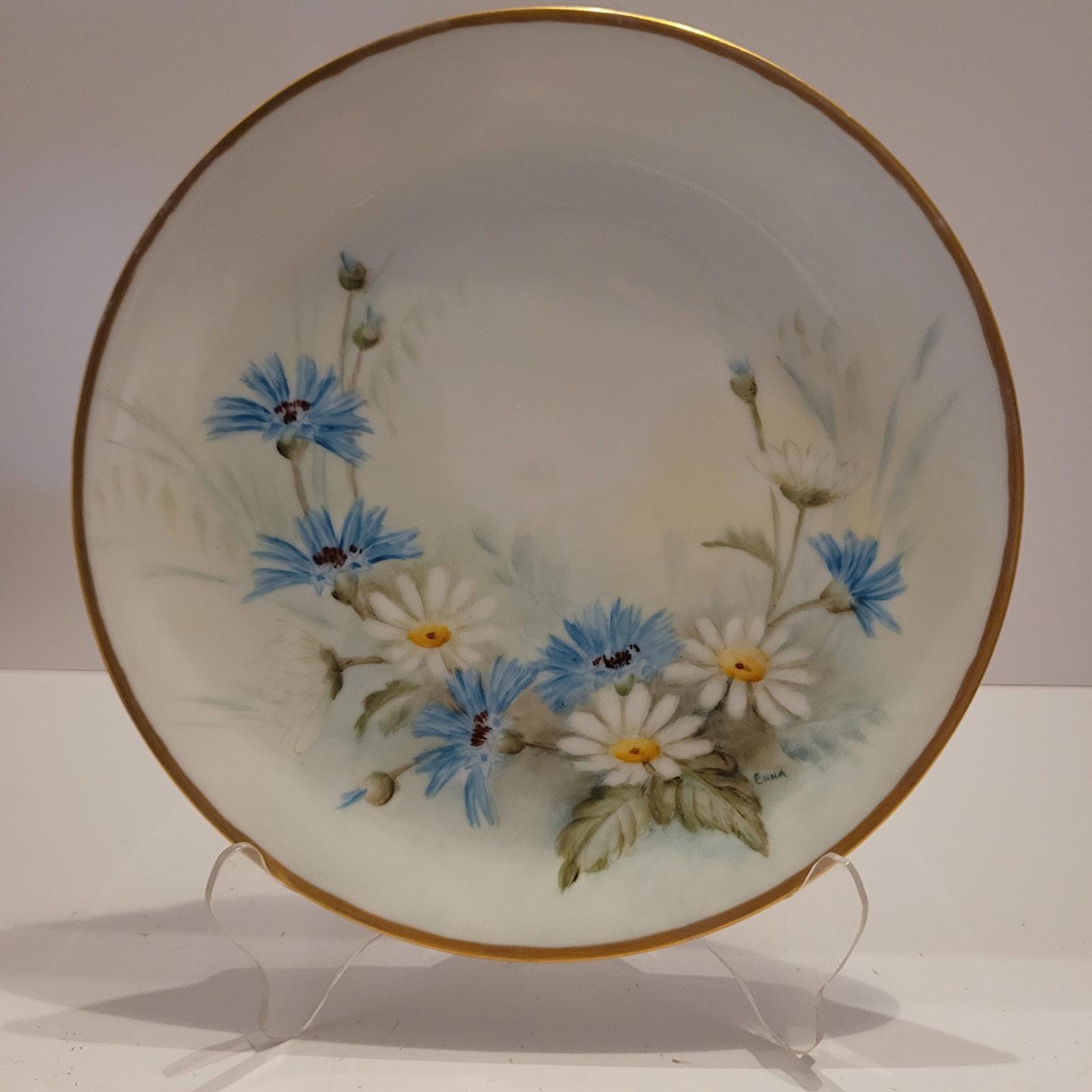 Holiday China Made in Germany Signed Enna Hand Painted Daisies ...