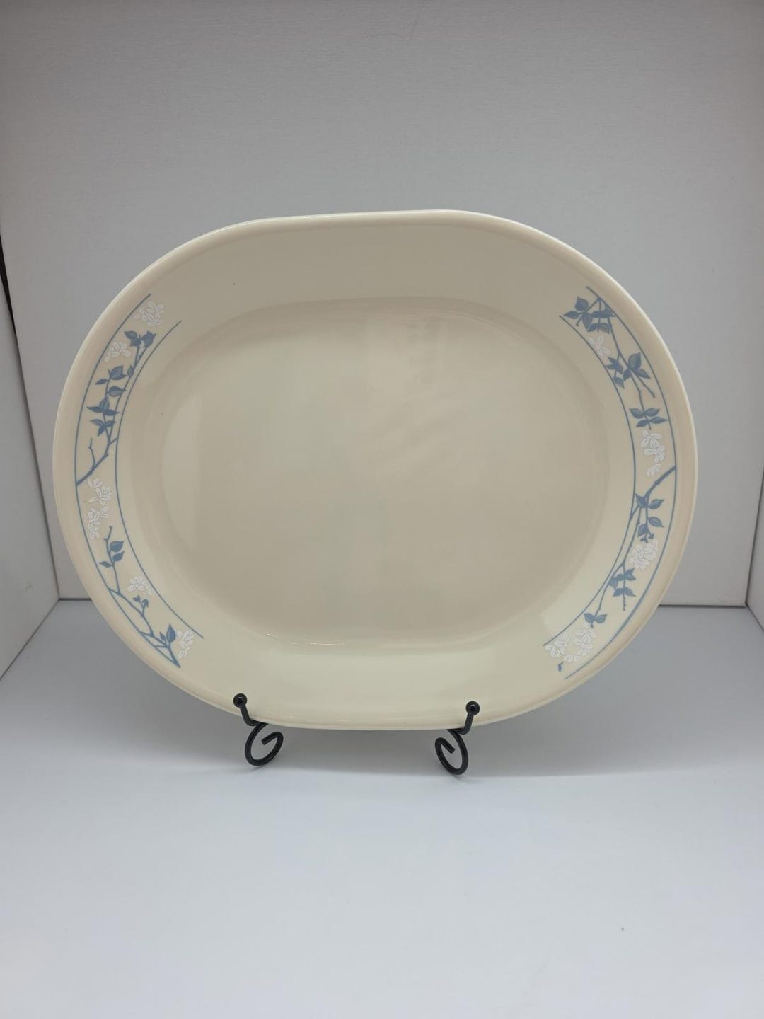 Corelle Serving Platter First of Spring Oval 12-1/4" X 10" Blue Beige ...