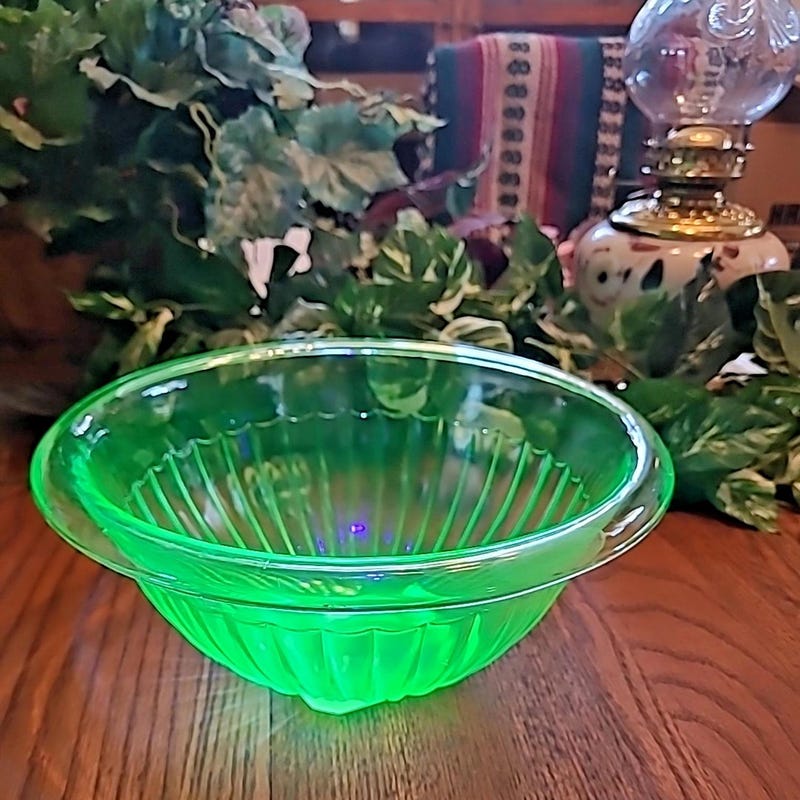 Uranium Glass Ribbed - Etsy