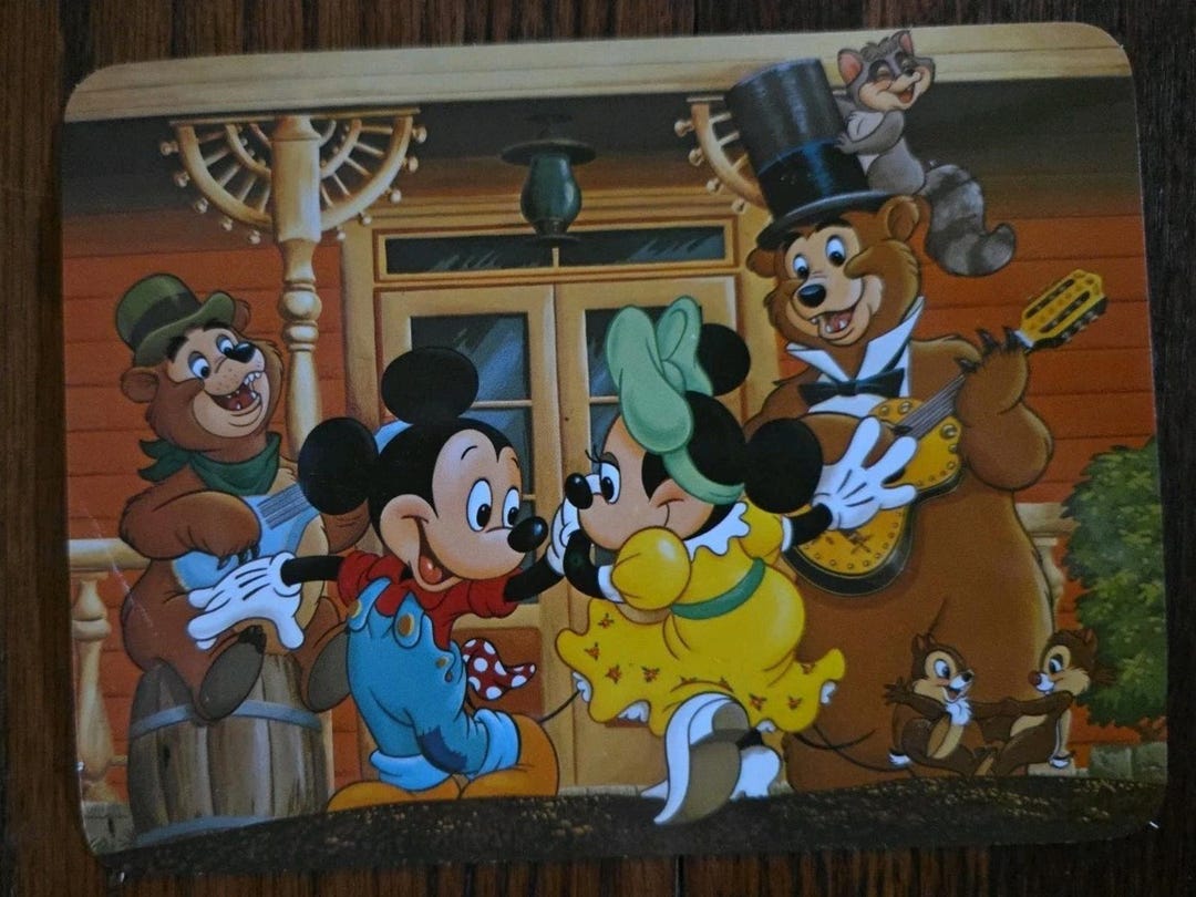 1979 Swing Your Partner Disney Souvenir Postcard Mickey Minnie 5 1/4 X ...