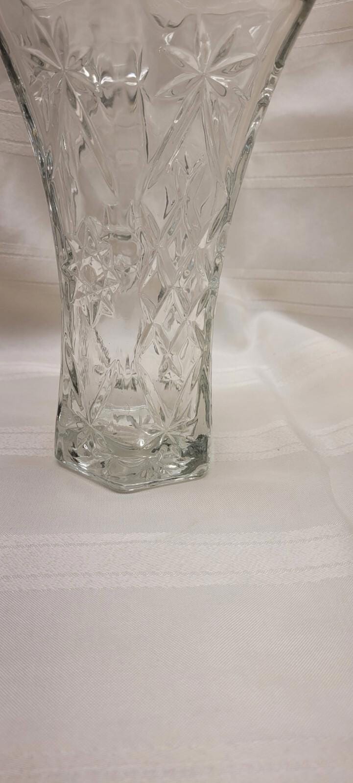 Star of David 8-1/2” Flower Vase Early American Prescut Clear Glass - Etsy