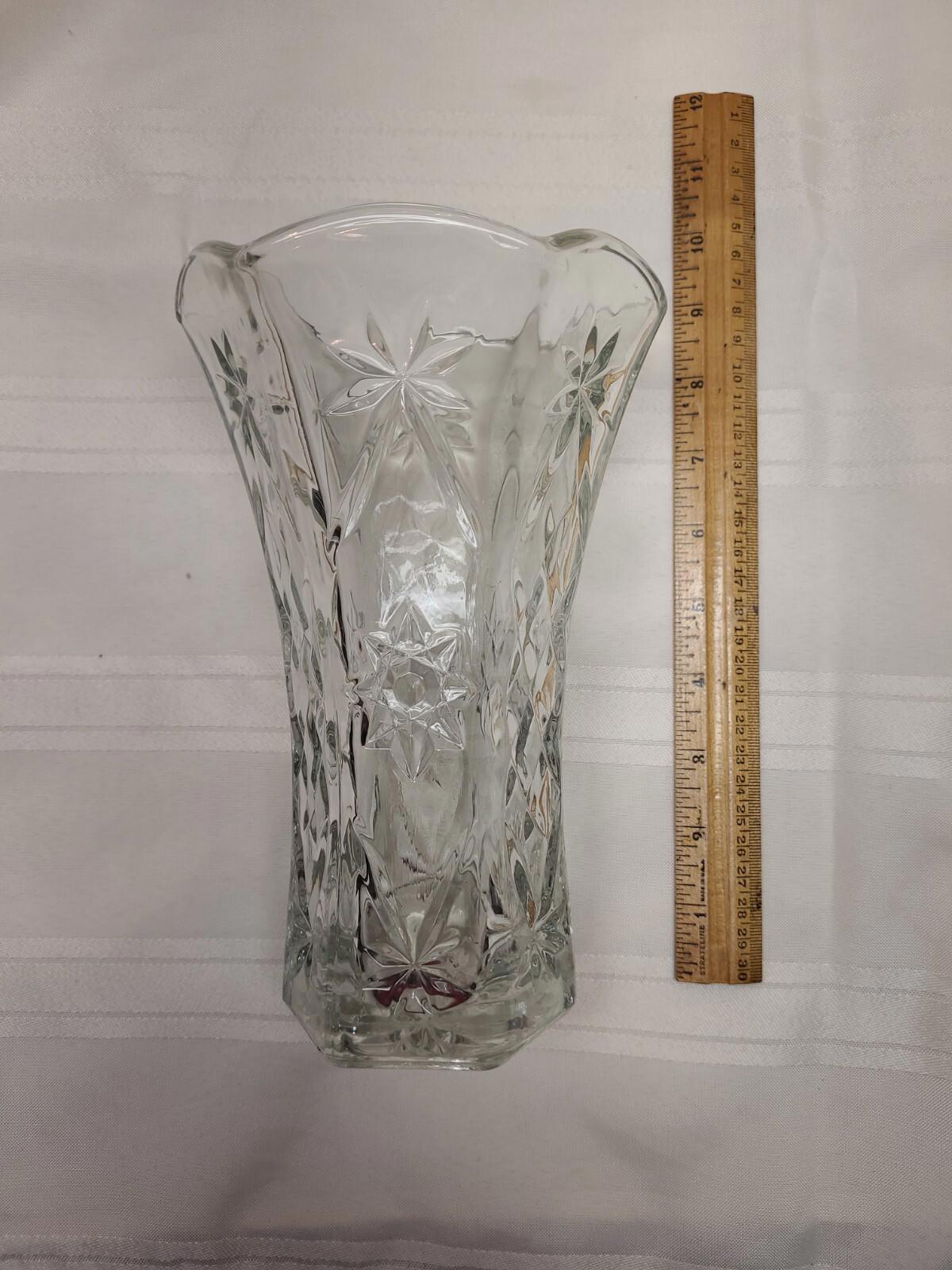 Star of David 8-1/2” Flower Vase Early American Prescut Clear Glass - Etsy