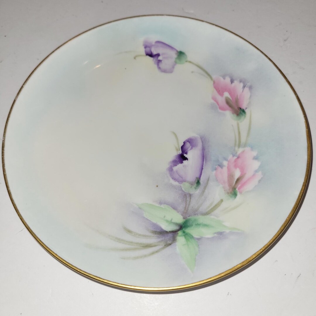 Nippon Morimura Bros Hand Painted Pink & Purple Poppies Poppy 6-1/4 ...