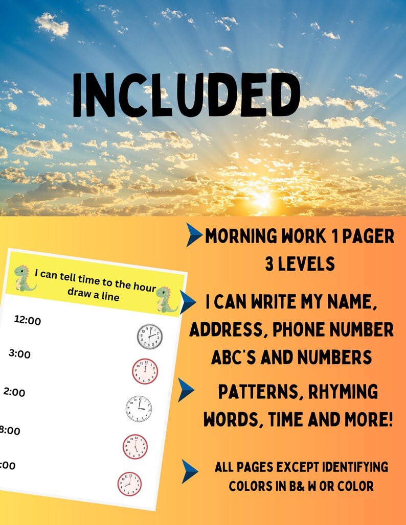 Morning Meeting Pages Morning Binder Work Independent Work Seat Work - Etsy