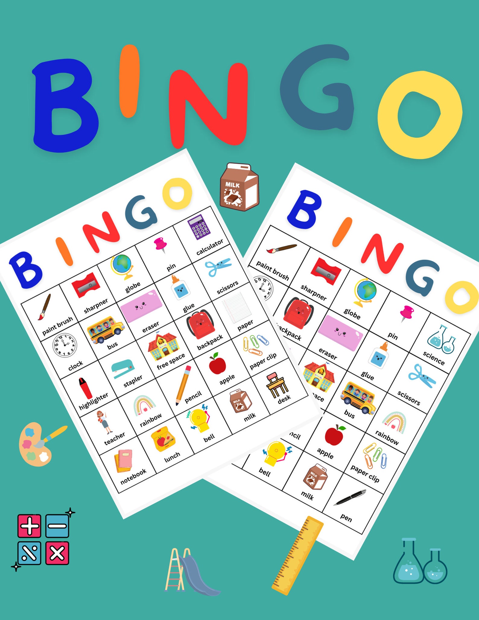 Bingo School Supply Theme - Etsy