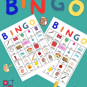 Bingo School Supply Theme - Etsy