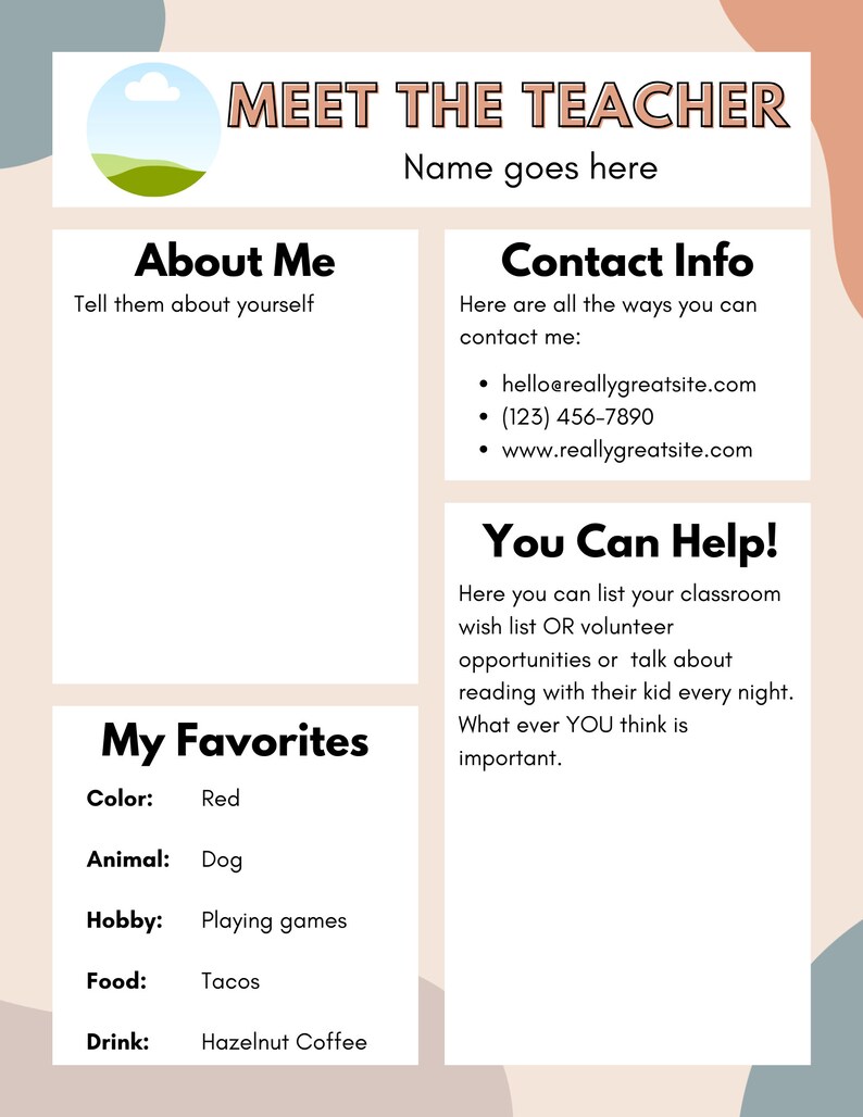 Back to School Editable in Canva 4 Styles Meet the Teacher Open House ...